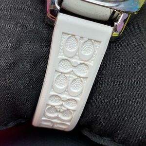 Coach | Jewelry | Coach Pink White Embossed Rubber Strap Watch 34mm ...